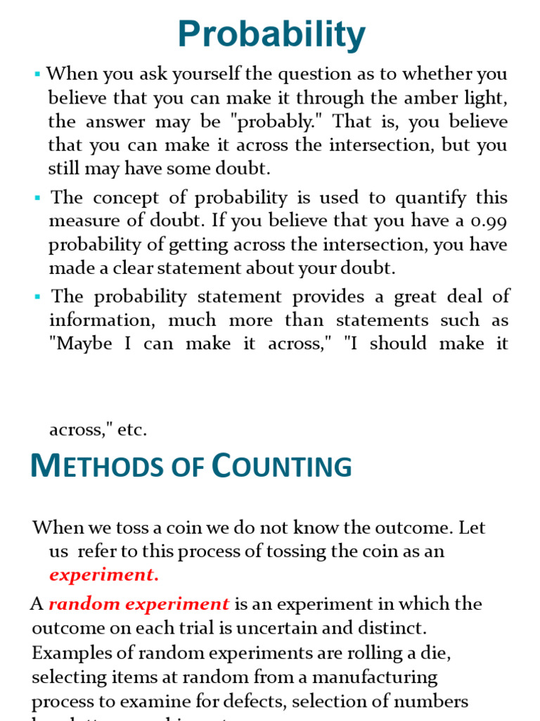Chapter 6.1 - Methods of Counting | PDF | Permutation | Experiment