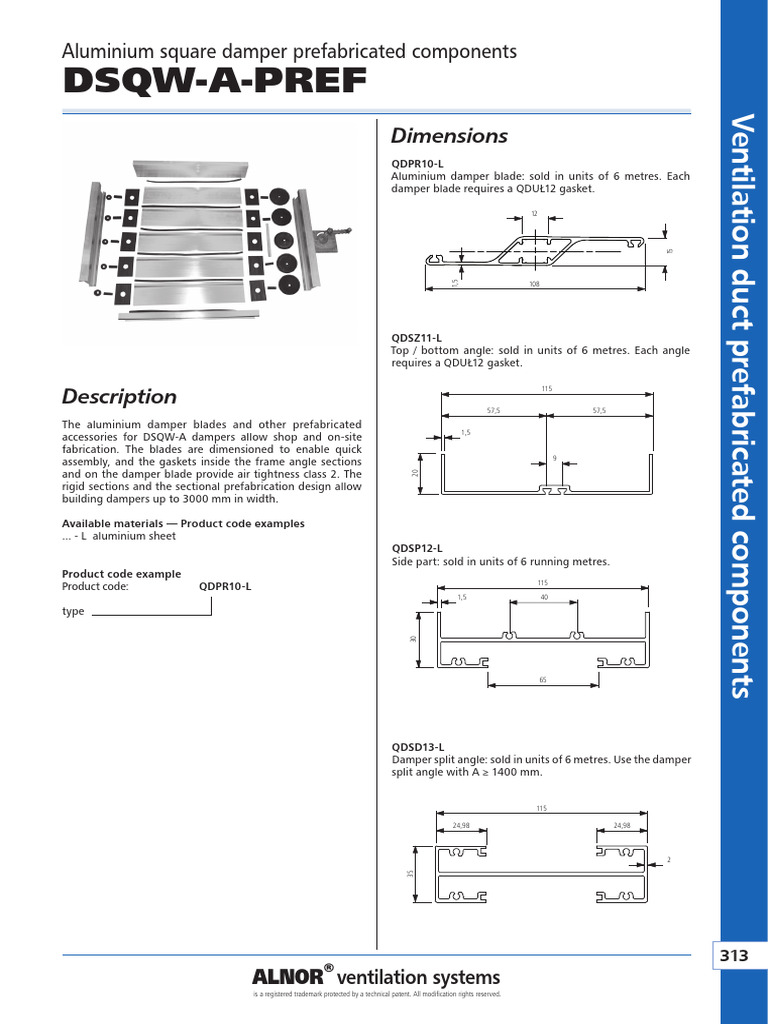 DSQW A PREF EN Prefabricated Multi Blade Dampers Accessories | PDF ...