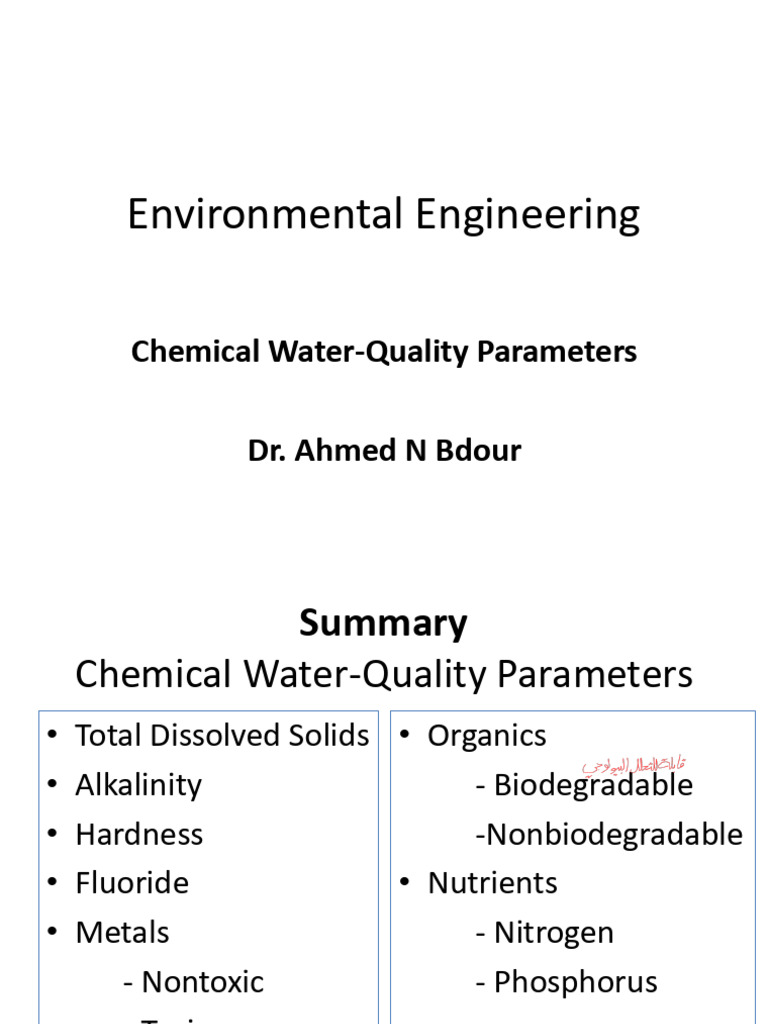 Chemical Water-Quality Parameters | PDF | Alkalinity | Ph