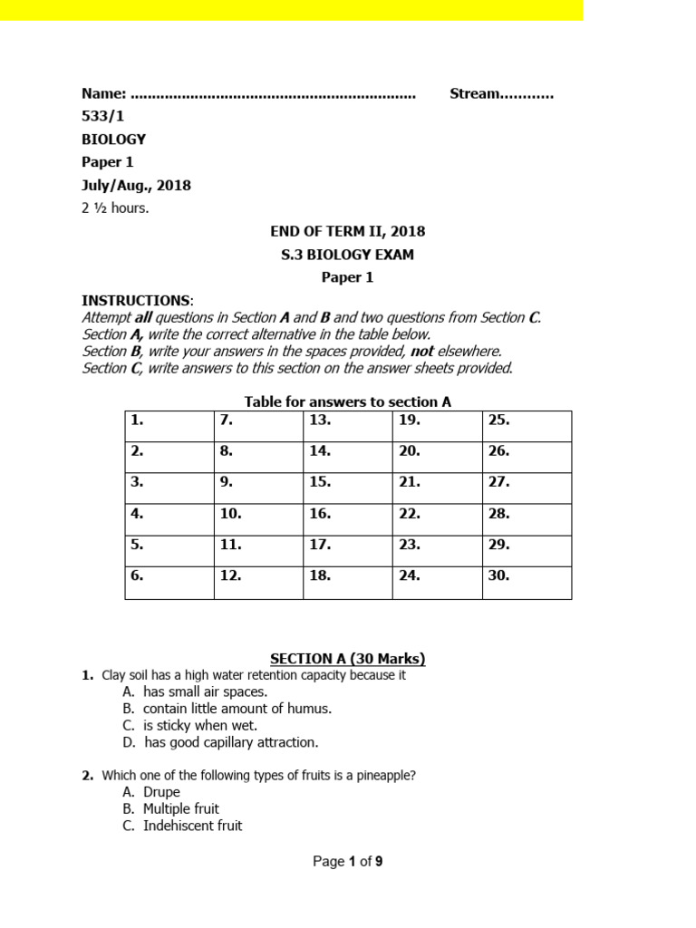 Eot2 Bio1 S.3 LCL 1 | PDF | Glucose | Respiratory System