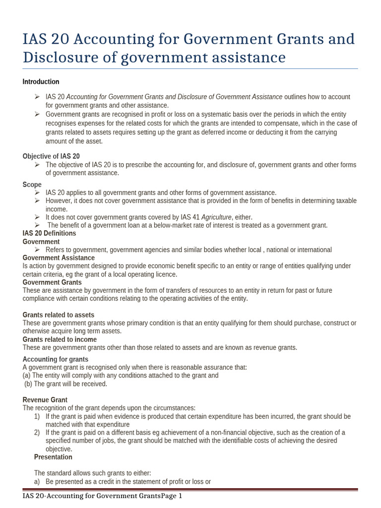 IAS 20-Government Grants | PDF | Depreciation | Expense