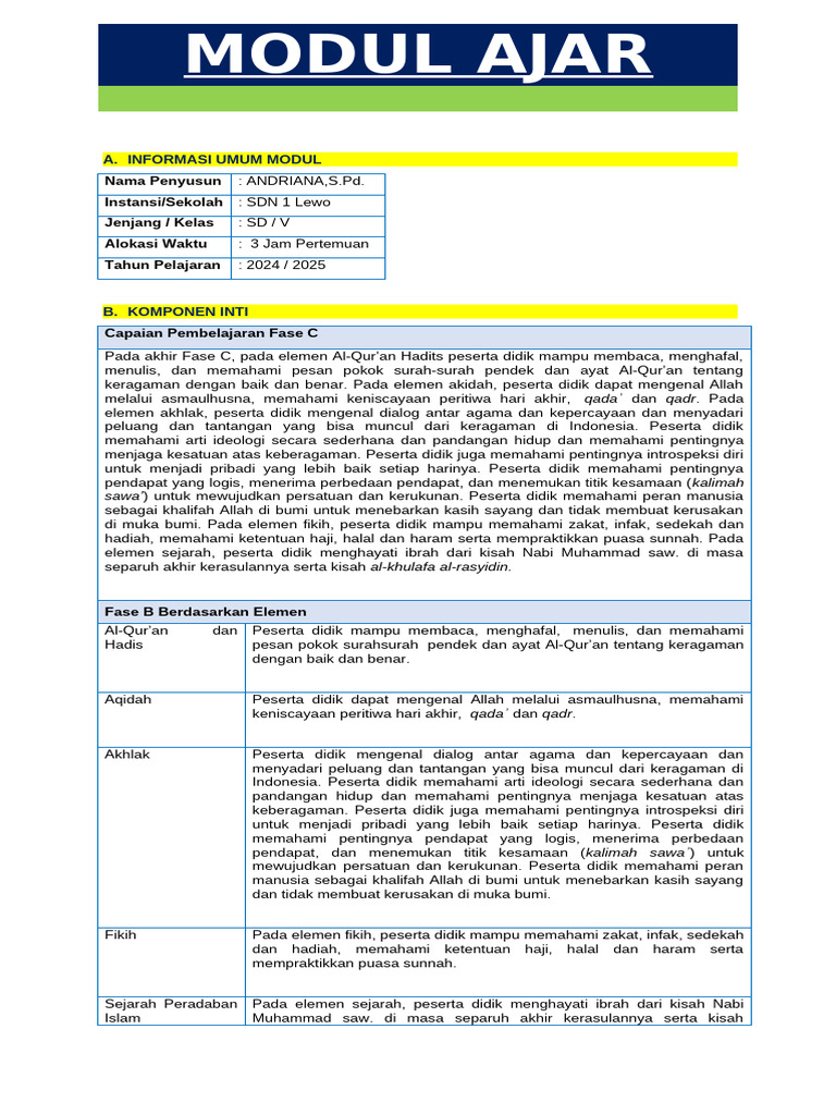 Dokumentasi MODUL AJAR PPG | PDF