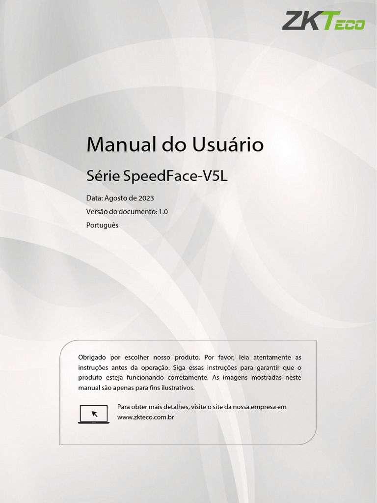 SpeedFace-V5L Series Manual Do Usuario v1.2-20230814 | PDF ...