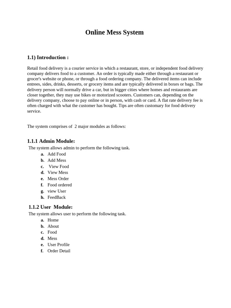 Online Mess System | PDF | Computing | Computer Architecture