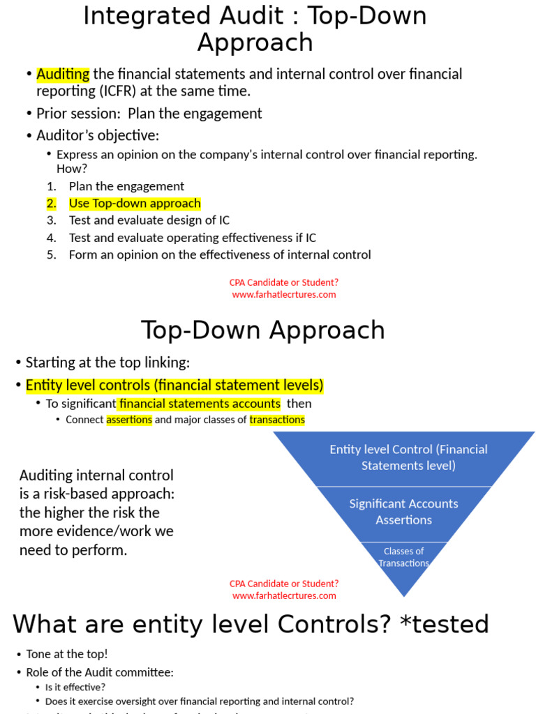 3.integrated Audit Part 3 Top Down Approach | PDF | Internal Control ...