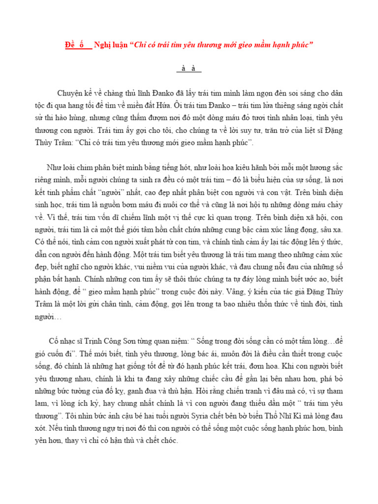 Đề Và Bài Làm Nlxh Hay Nhất | PDF