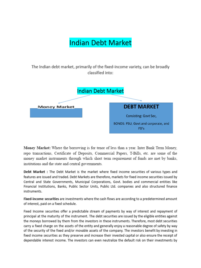 Indian Debt Market | PDF | Securities (Finance) | Debt