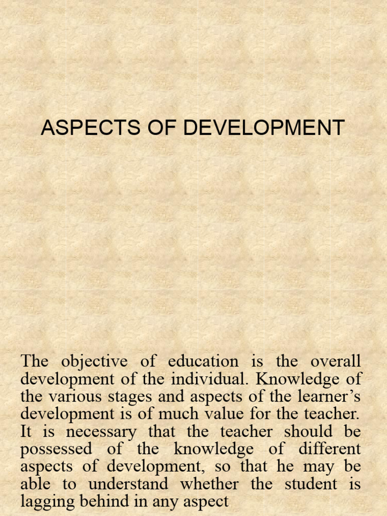 Aspects of Development | PDF | Emotions | Language Development