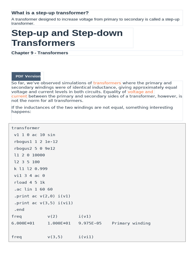 Understanding Step-Up Transformers | PDF | Inductor | Transformer