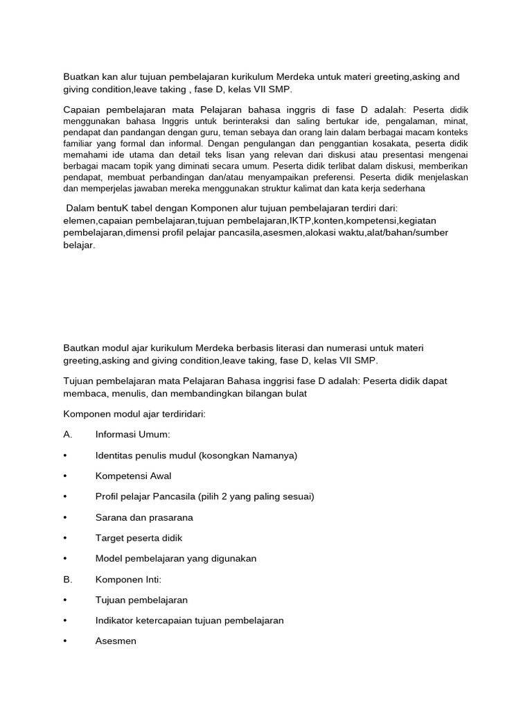 Modul Ajar Describing Self Introduction, Appearance N Personality | PDF