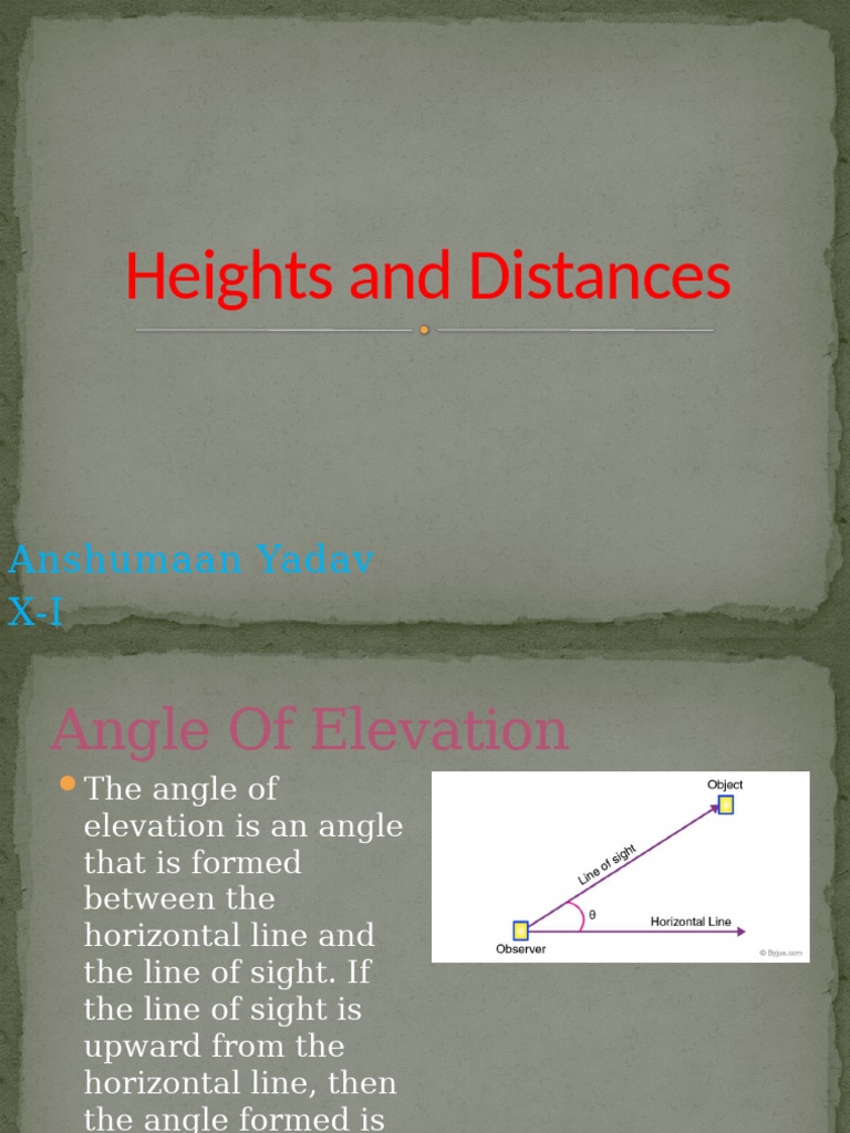 Heights and Distances | PDF