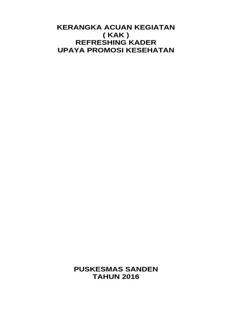 KAK Refreshing Kader | PDF