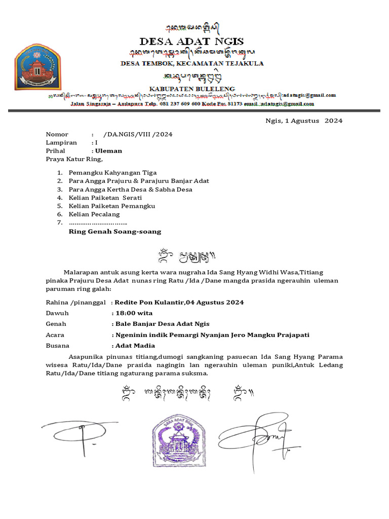 Undangan TGL 4 August 2024 | PDF | Ilmu Sosial | Agama & Spiritualitas