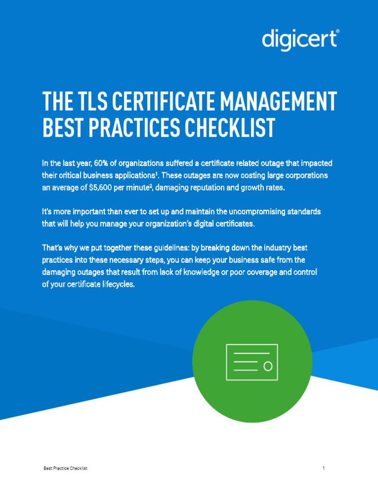 Tls Best Practices Checklist en 2020 | PDF | Public Key Certificate | Transport Layer Security