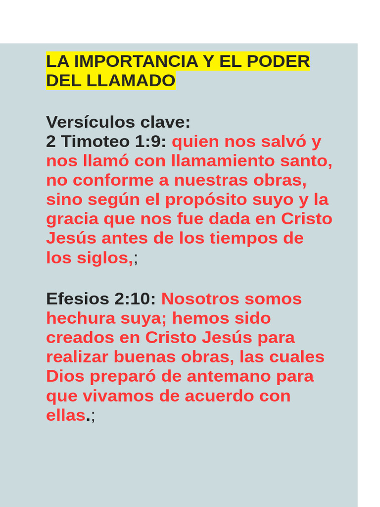 El Poder del Llamado en el Ministerio | PDF | Cristo (título) | Pablo ...