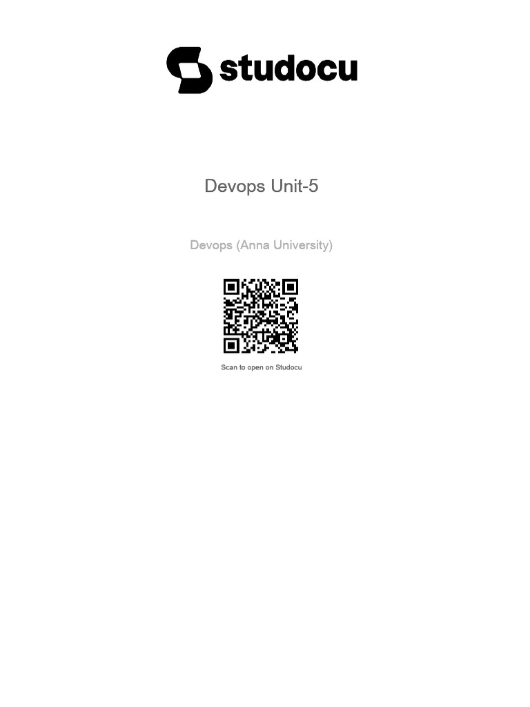 Devops Unit 5 Overview Pdf