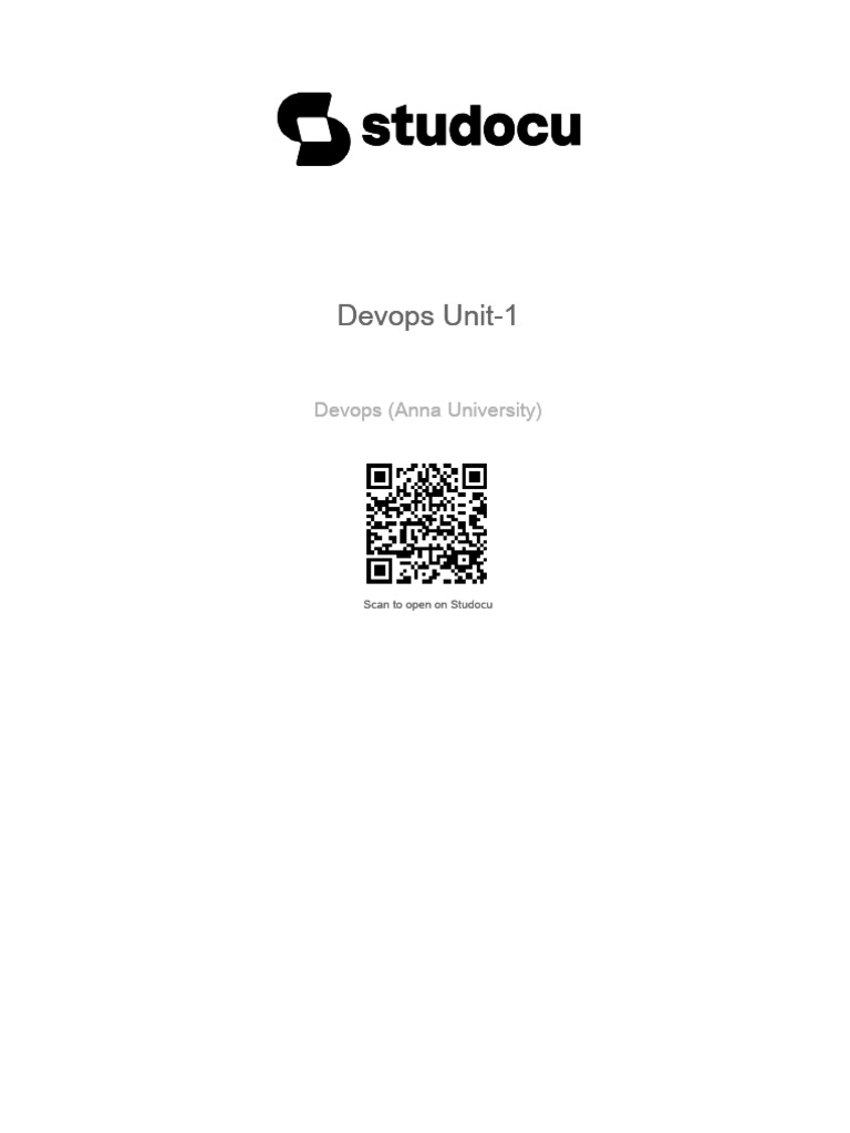 Devops Unit 1 | PDF