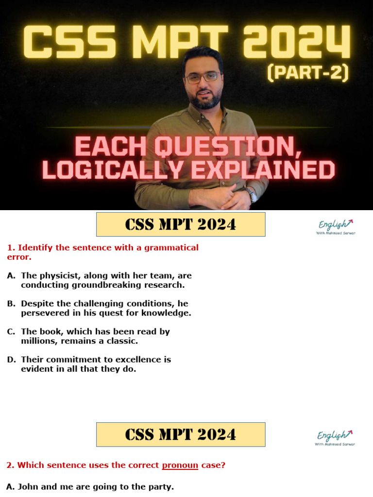 CSS-2024 MPT Youtube Live | PDF | Restaurants