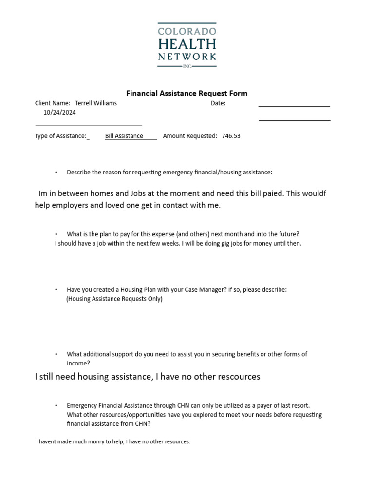 2024 SPWA Financial Assistance Request Form | PDF
