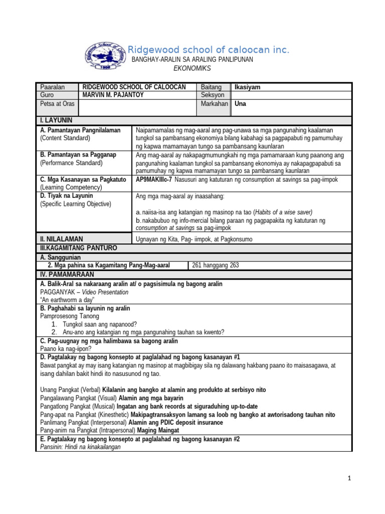 Lesson Plan-AP9-T.Marvin | PDF