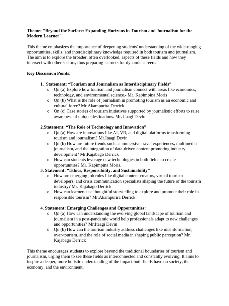 Theme For Panel Discussion During Article Writing Competition | PDF ...