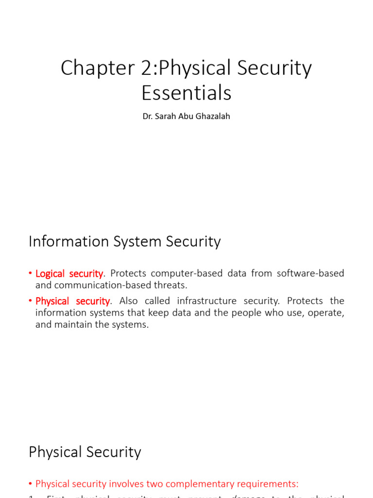 Chapter 2 Physical Security | PDF | Computer Security | Security