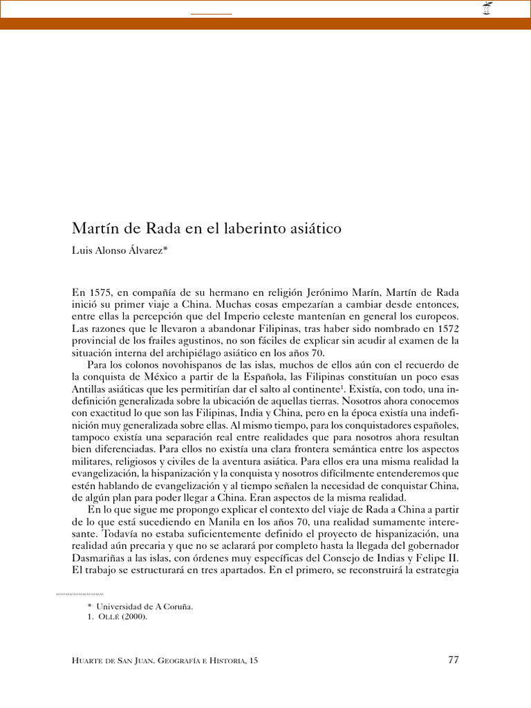 Martín de Rada en El Laberinto Asiático | PDF | Nueva españa | Agricultura