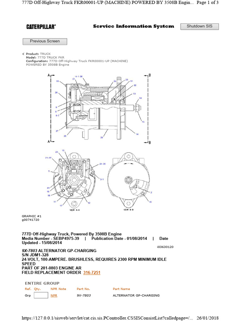 Alternator 1 777D | PDF | Screw | Washer (Hardware)