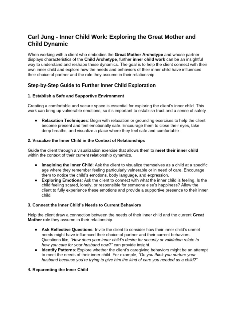 Carl Jung - Inner Child Work - Exploring The Great Mother and Child ...