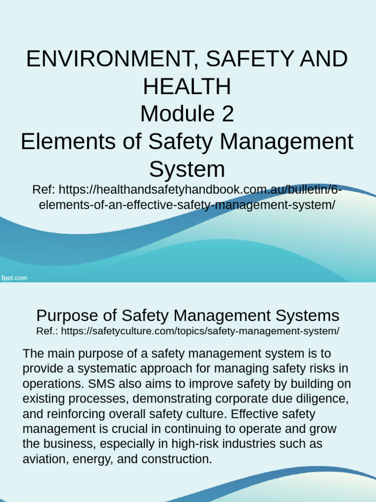 T-MEET 412 MEE Module 2 Element of Safety Management System | PDF | Risk | Risk Management