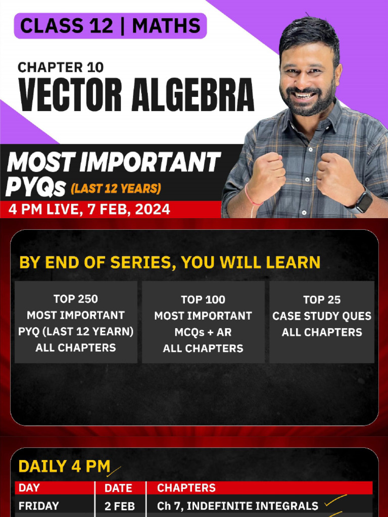 CH 10 Vector Algebra Most Imp PYQs | PDF