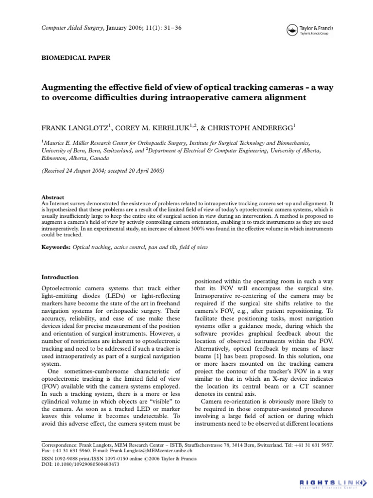 Augmenting The Effective Field of View of Optical Tracking Cameras - A ...