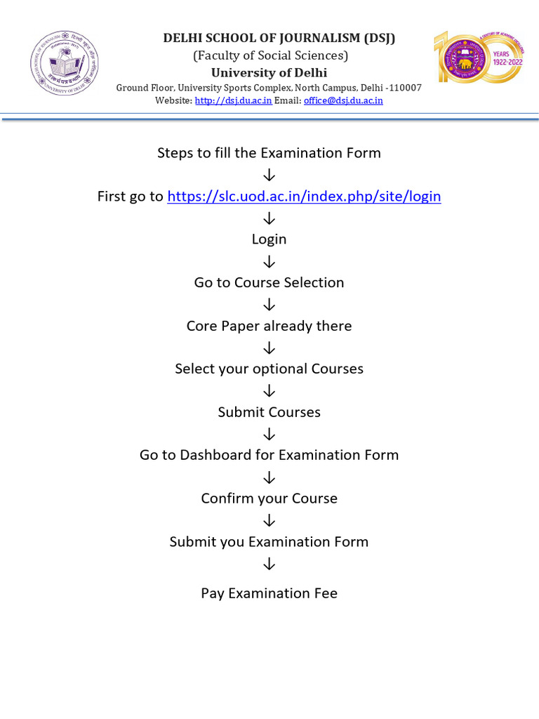 DSJ Exam Form Submission Guide | PDF