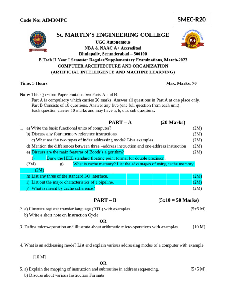 3.CAO -AIML | PDF | Computer Programming | Central Processing Unit