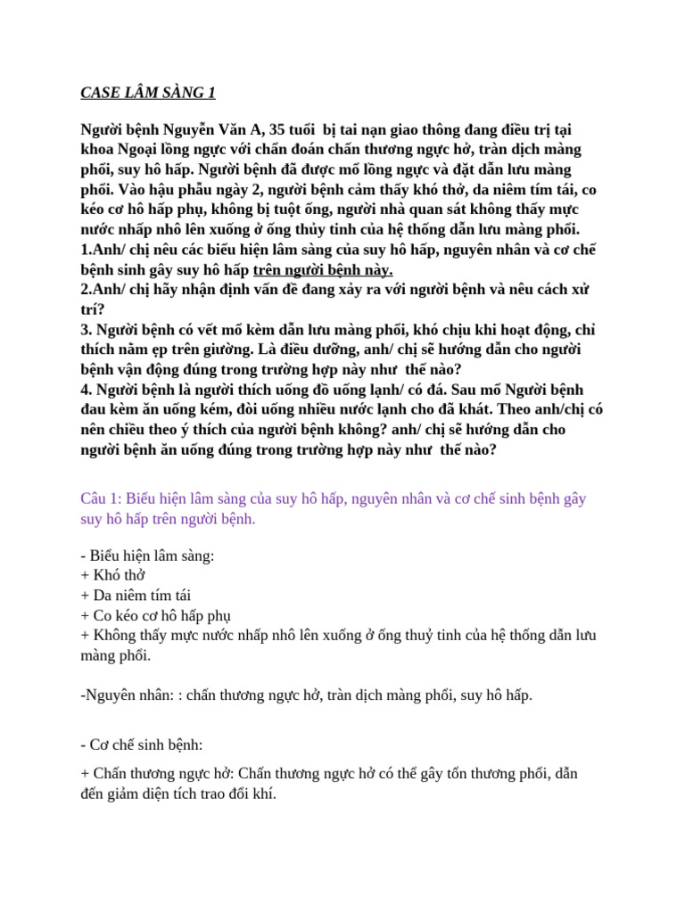 Case Lâm Sàng 1 | PDF