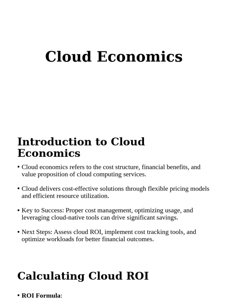 Cloud Economics | PDF | Cloud Computing | Return On Investment