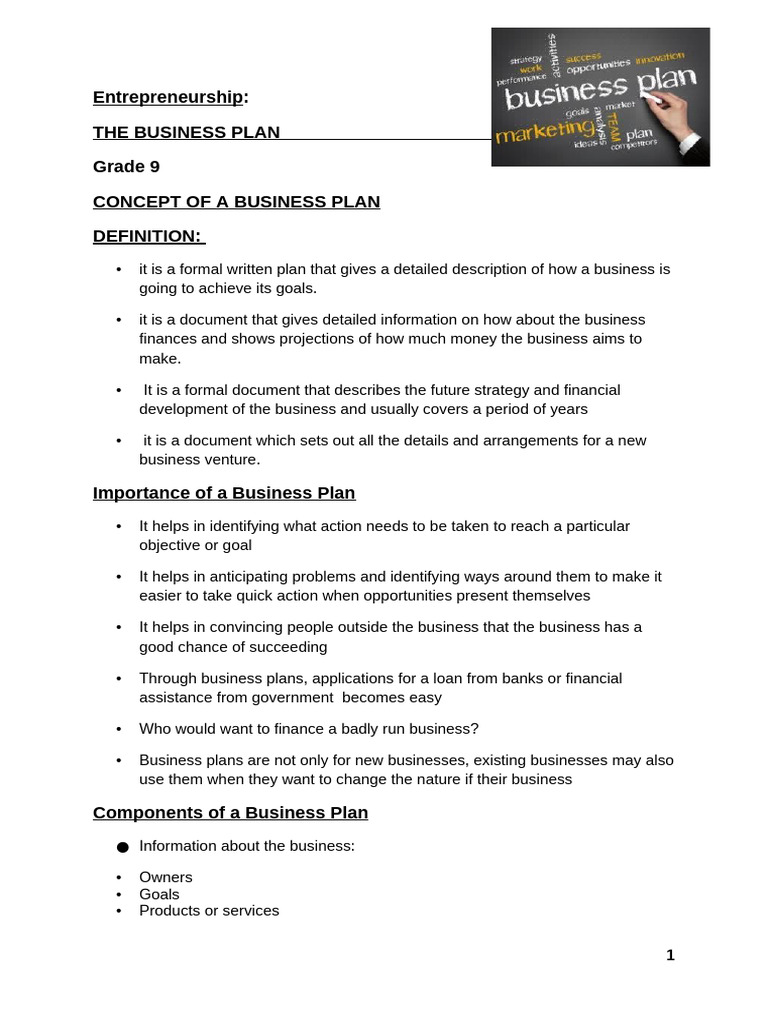 GR 9 - Business Plan - Notes | PDF | Marketing | Swot Analysis