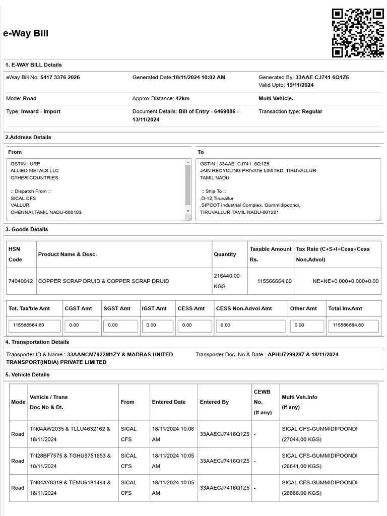E-Way Bill System | PDF | Payments | Taxes