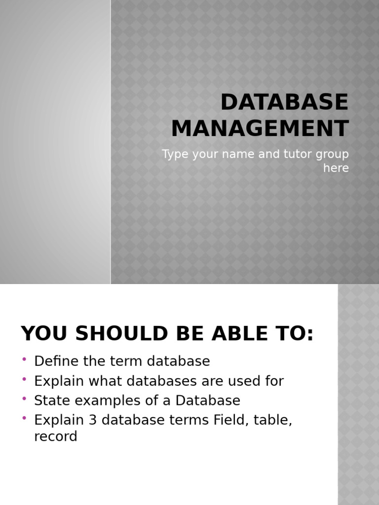 Database Management | PDF