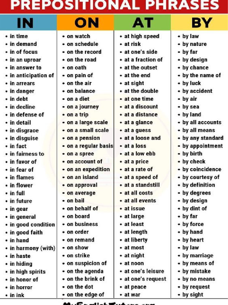 Preposition Phrases | PDF