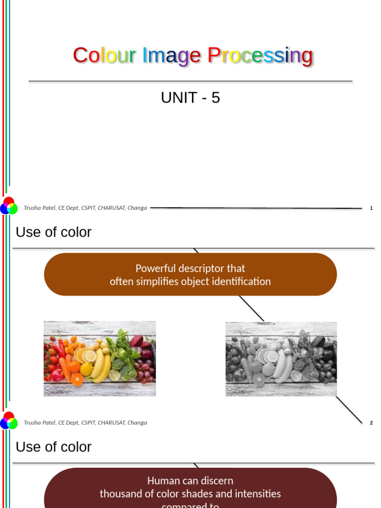 Unit-5 Colour Image Processing | PDF | Color | Rgb Color Model