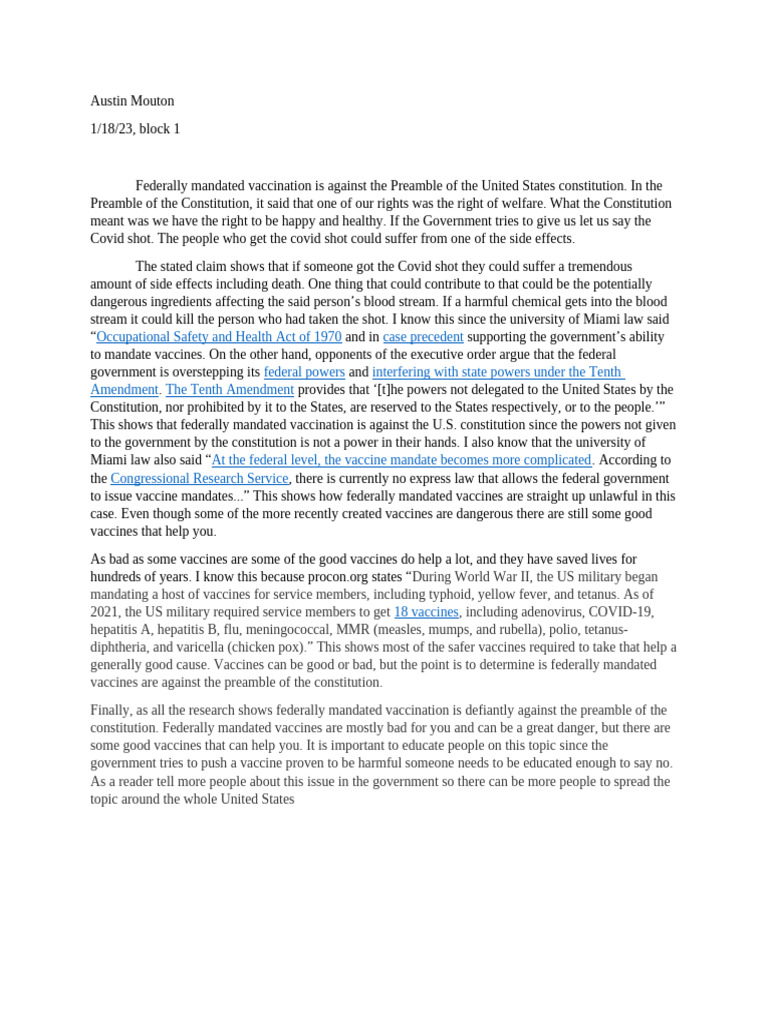 Mouton, A. Argumentative Writing | PDF | Vaccines | Vaccination