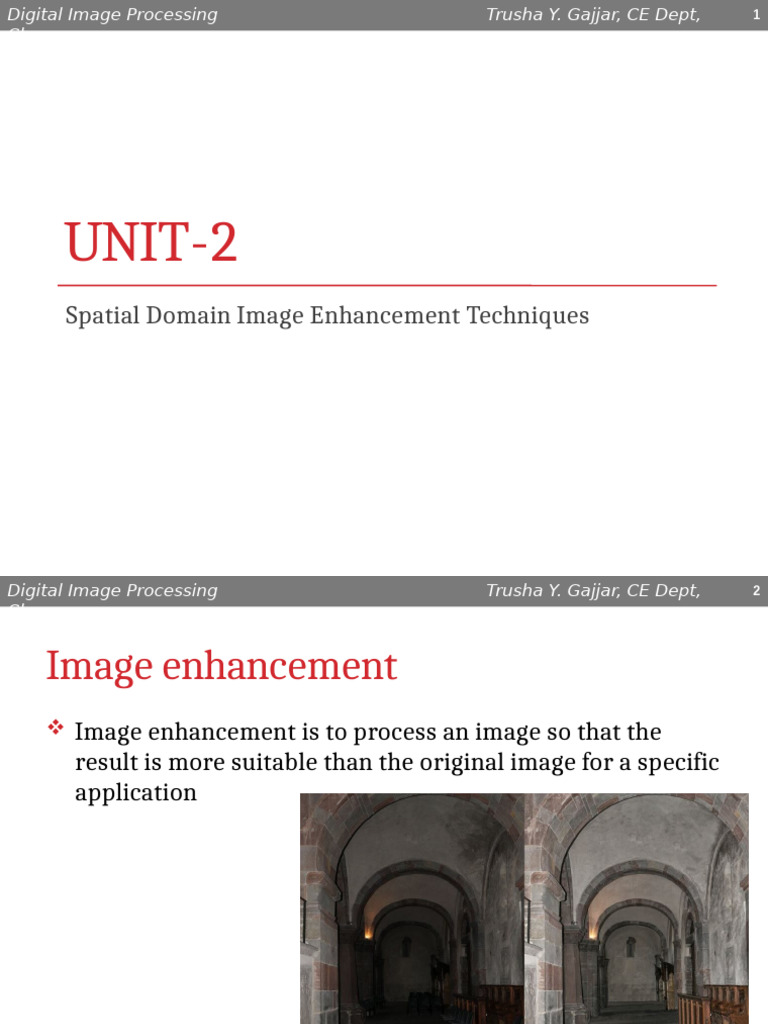 Unit-2 Spatial Domain Image Enhancement Techniques | PDF | Digital ...