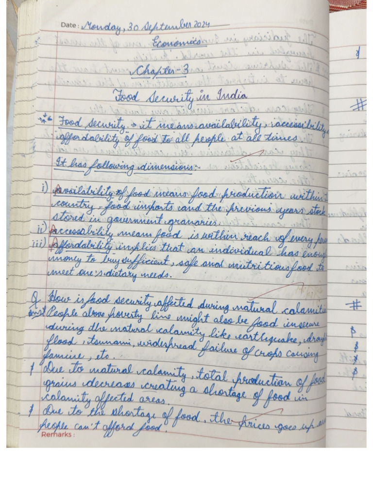 Class 9 SSC Economics CH Food Security in India | PDF