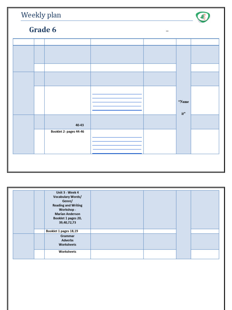Weekly Plan Grade 6 Week 9 | PDF
