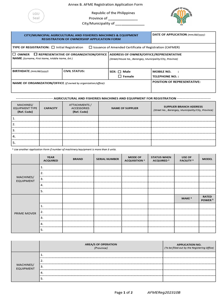 Annex B - Reg Form - Blank - 2023oct | PDF