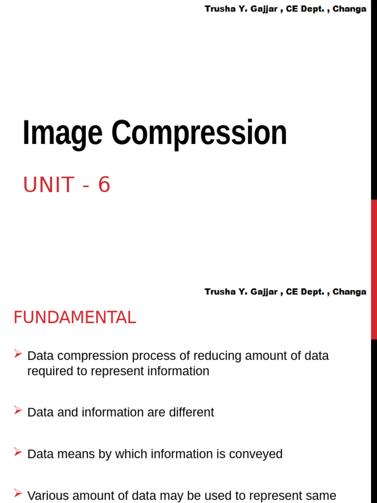 Unit-6 Image Compression | PDF | Data Compression | Digital Technology