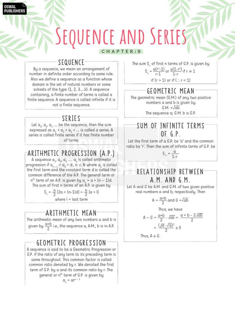 Mathematics - XI CHP 9 | PDF | Mathematical Analysis | Mathematics
