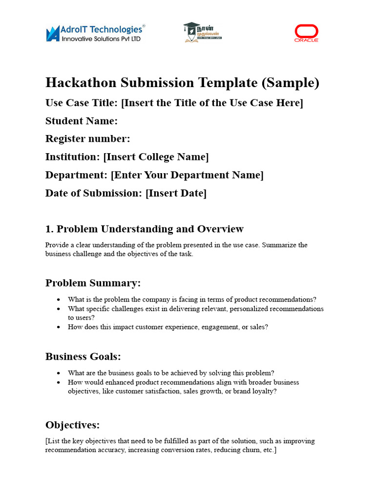 Hackathon Submission Template-GENAI | PDF | Artificial Intelligence | Intelligence (AI) & Semantics
