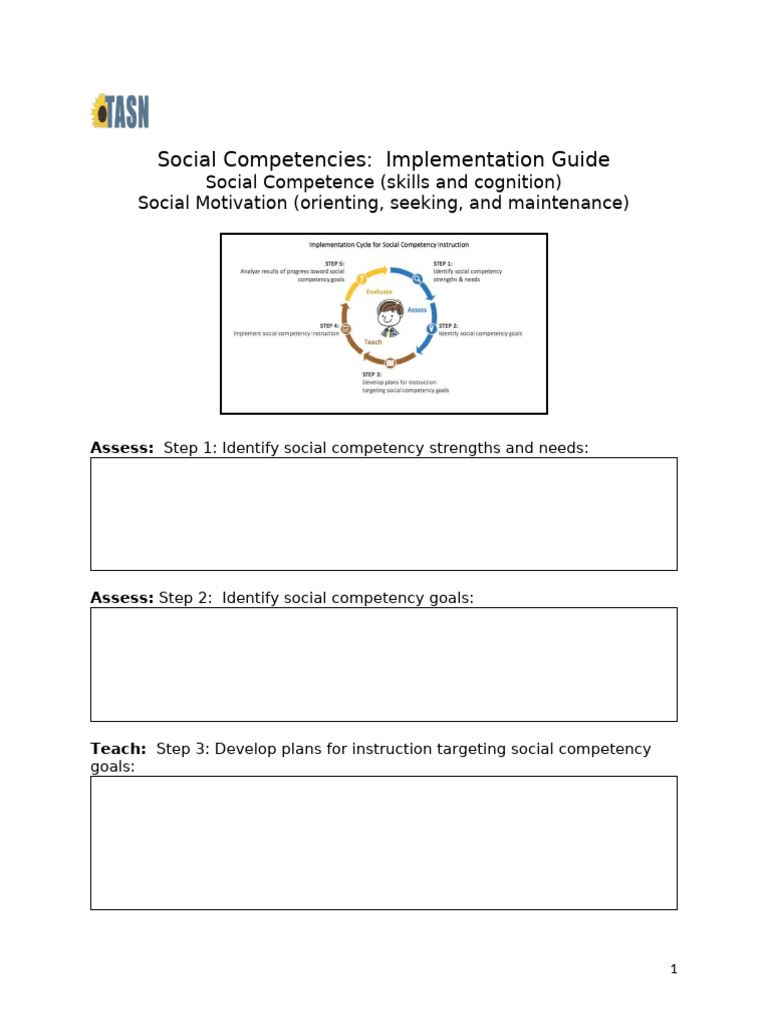 Social Competency Implementation Guide | PDF